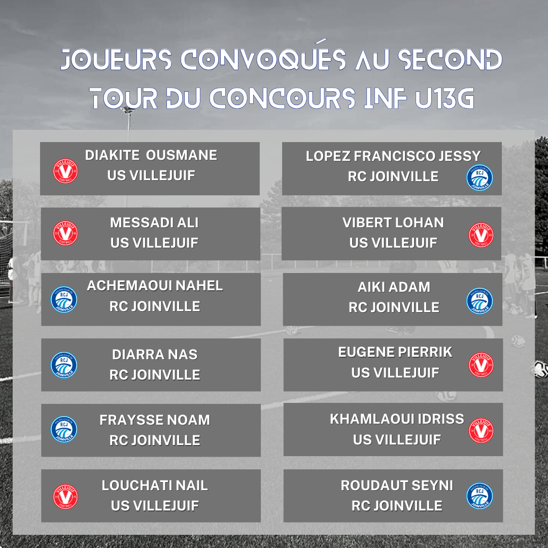[ Concours INF U13G ] – DISTRICT DU VAL-DE-MARNE DE FOOTBALL
