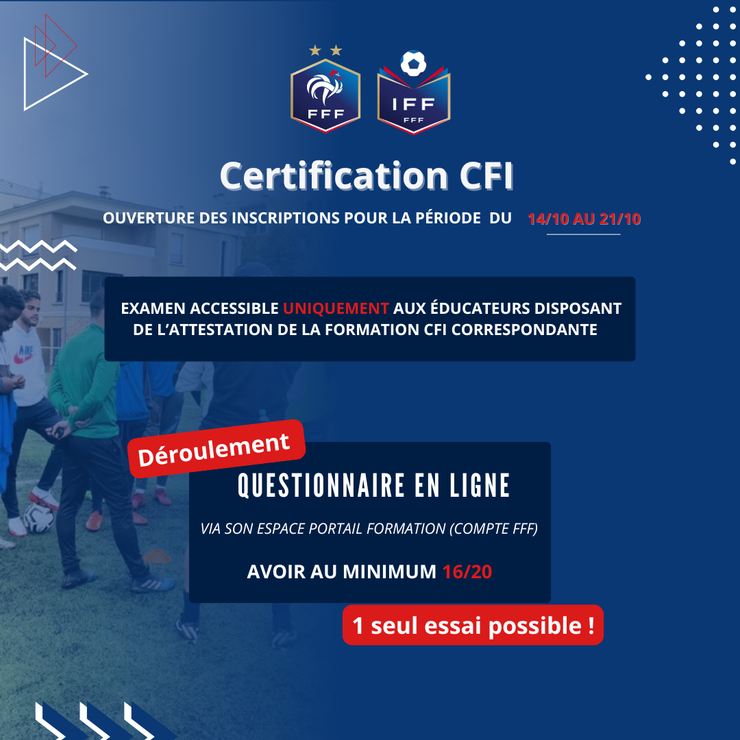 [Certification CFI] – DISTRICT DU VAL-DE-MARNE DE FOOTBALL
